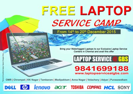 Live Chennai: Free Laptop Service Camp by GBS,Free Laptop Service Camp ,GBS
