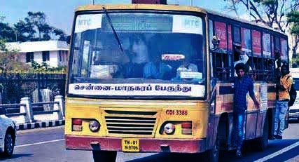 Live Chennai: Route Thala Culture - Footboard traveling in MTC buses in ...