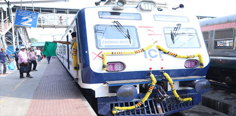 Live Chennai: Chennai’s First 12-Car AC Suburban Train Launched; Ridership Doubles Since April ...